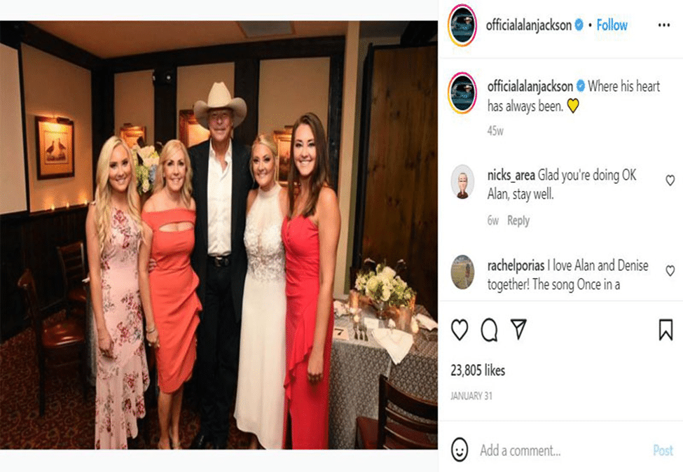 Alan Jackson and his wife Denise celebrates 43 years of marriage ...